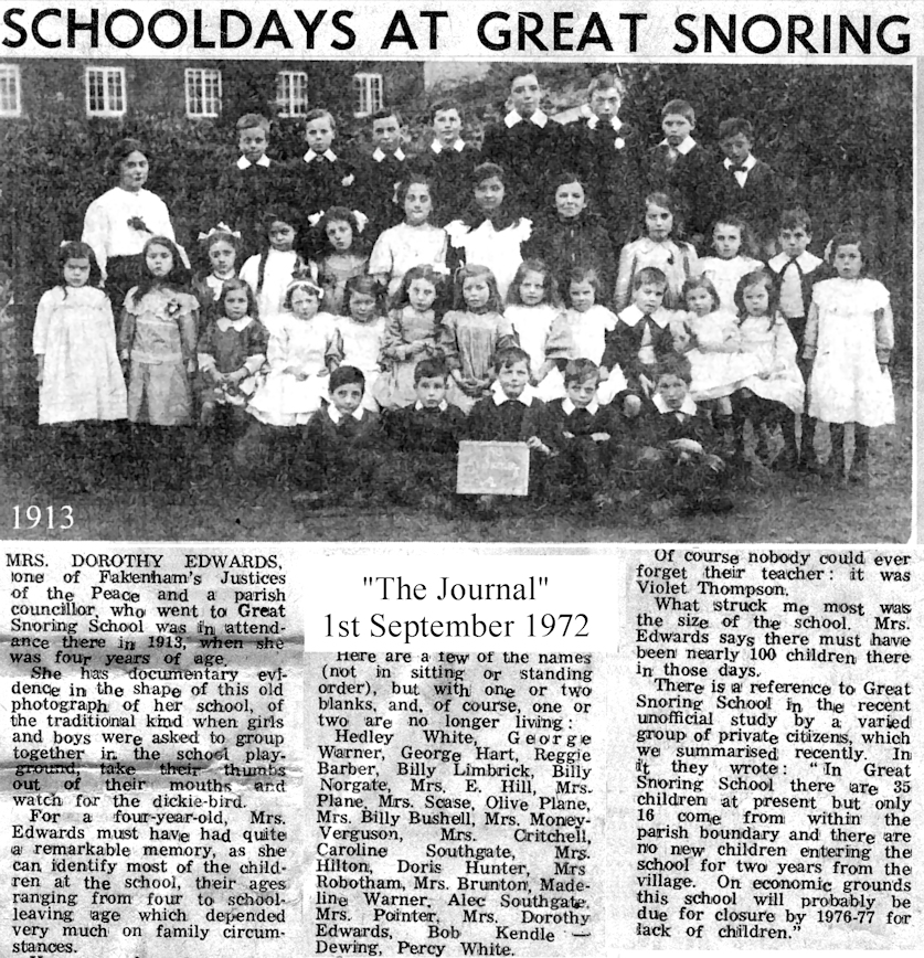 Great Snoring and Little Snoring in Norfolk England: Education